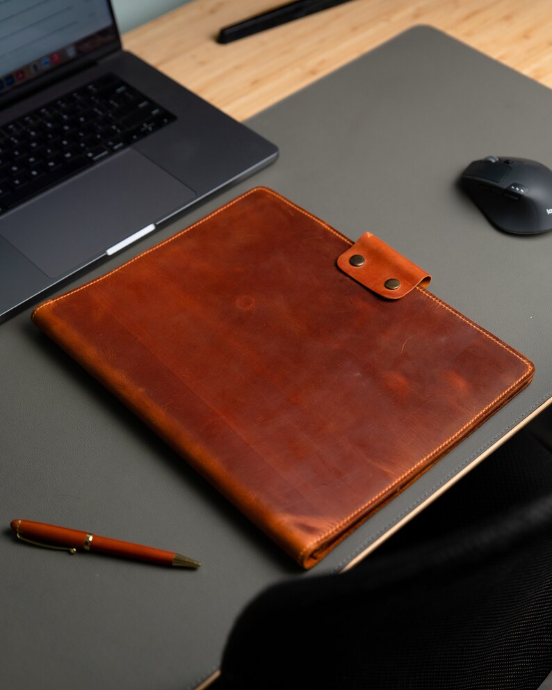 Business Leather Portfolio Handmade Leather Document - Etsy