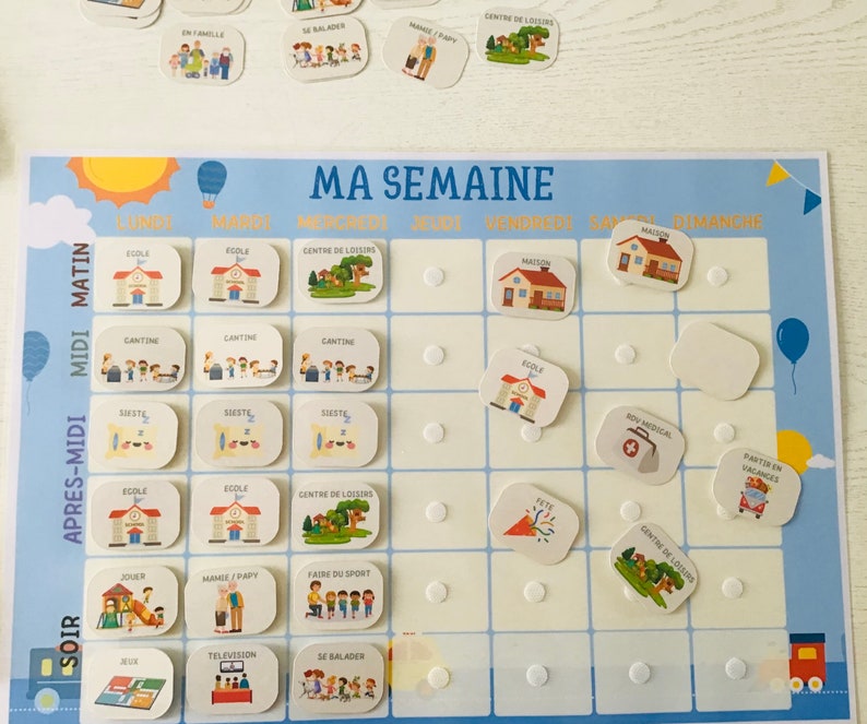 Semainier Planning Enfant Grand Format - Etsy France