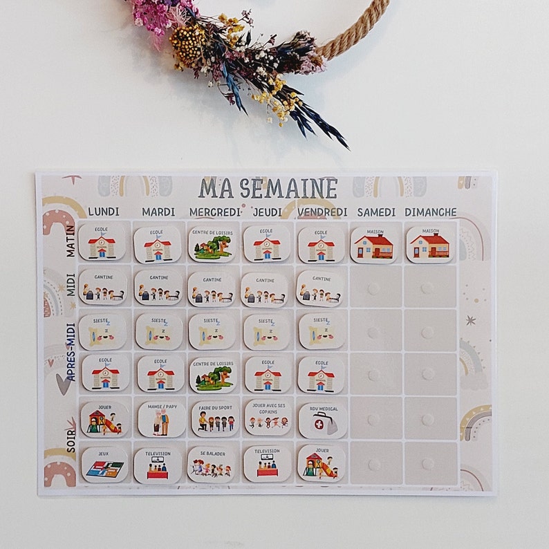 Semainier Planning Enfant Grand Format - Etsy France