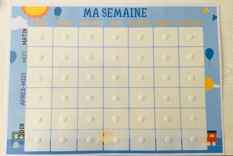 Semainier Planning Enfant Grand Format - Etsy France