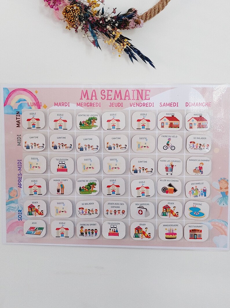 Semainier Planning Enfant Grand Format - Etsy France