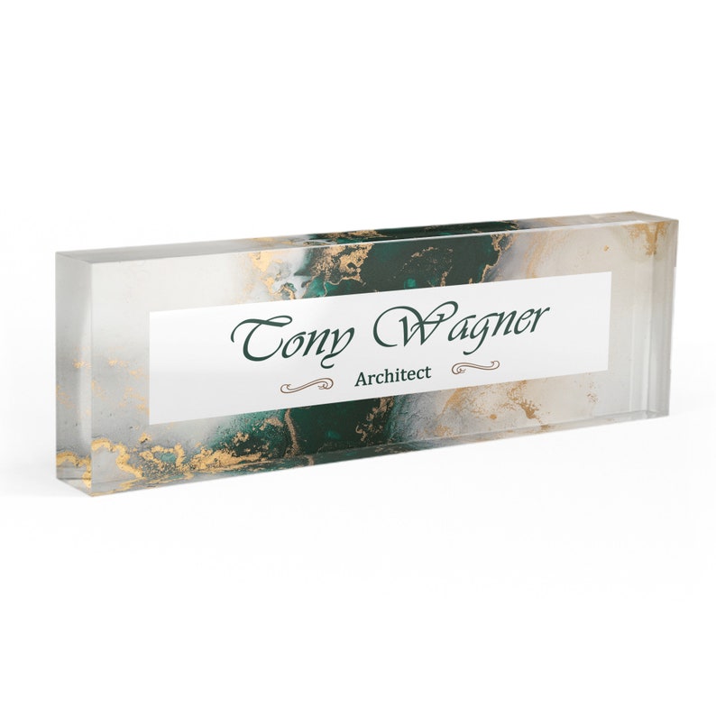 Green Marble Concept Desk Name Plate Office Gifts Custom Personalized ...