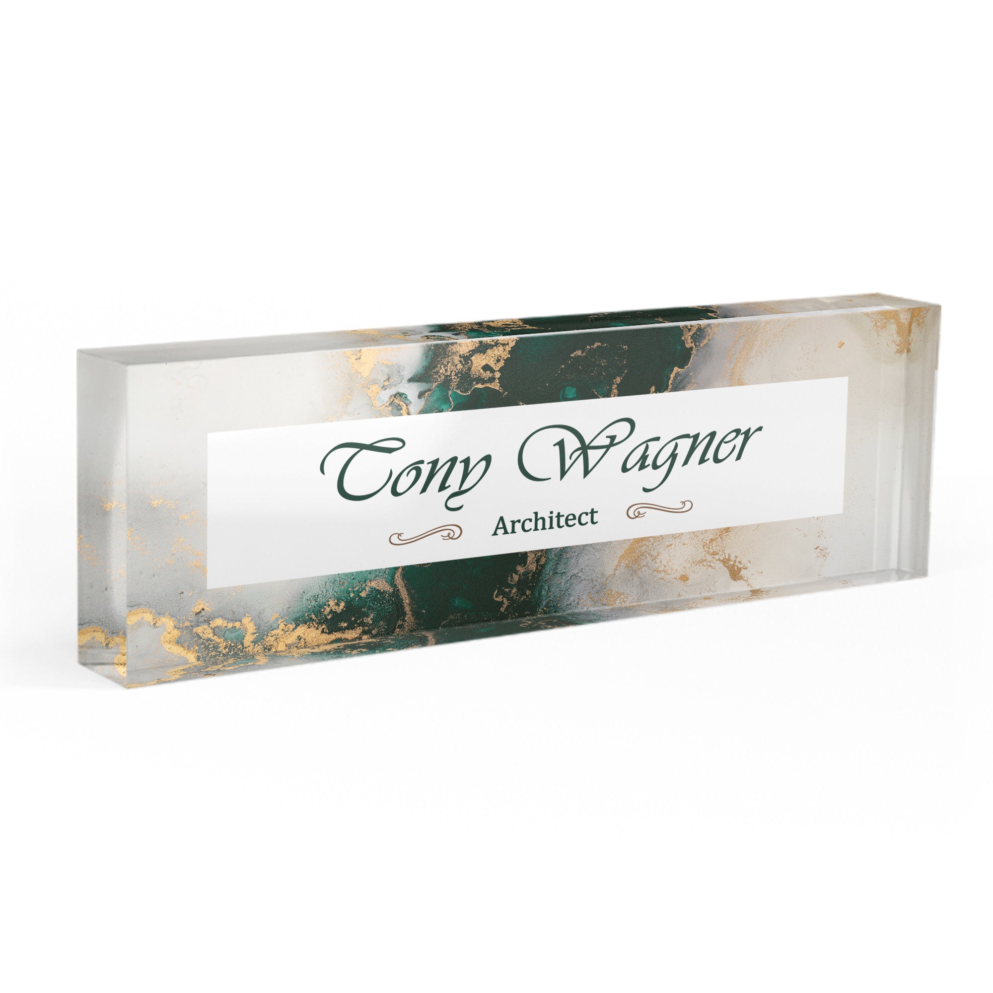 Green Marble Concept Desk Name Plate Office Gifts Custom Personalized ...