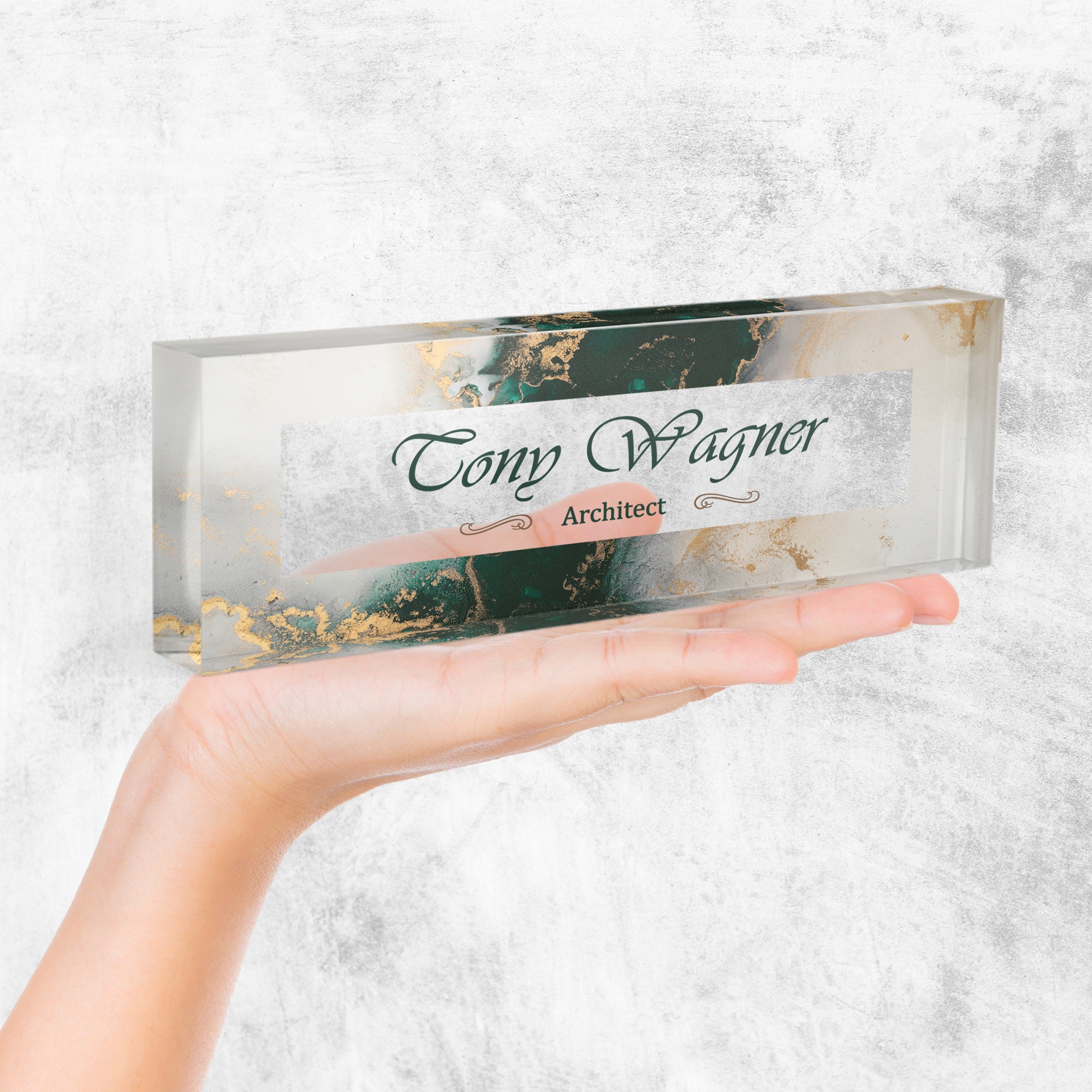 Green Marble Concept Desk Name Plate Office Gifts Custom Personalized ...