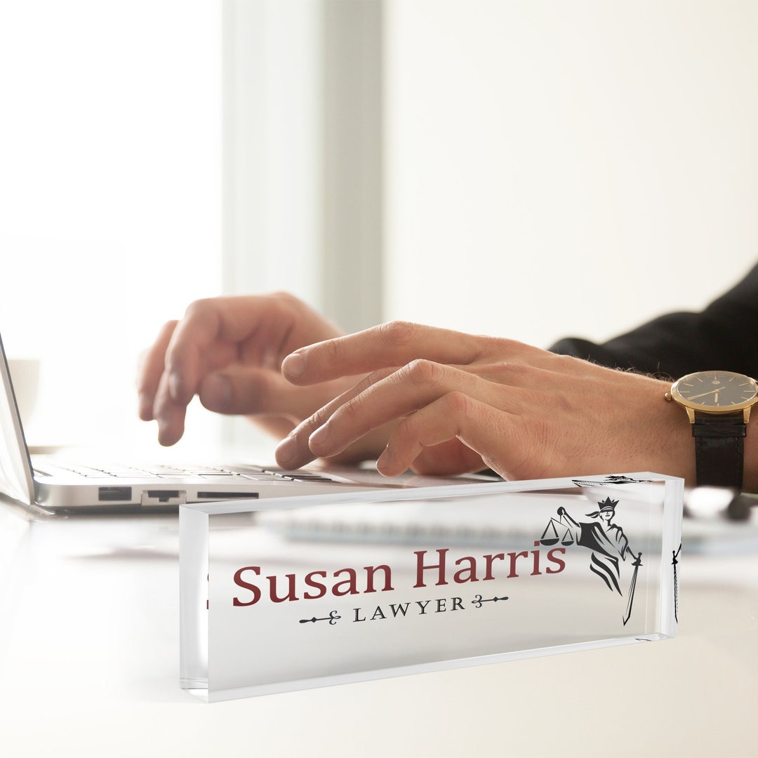 Lawyer Desk Name Plate Office Gifts Custom Personalized Desk Sign ...