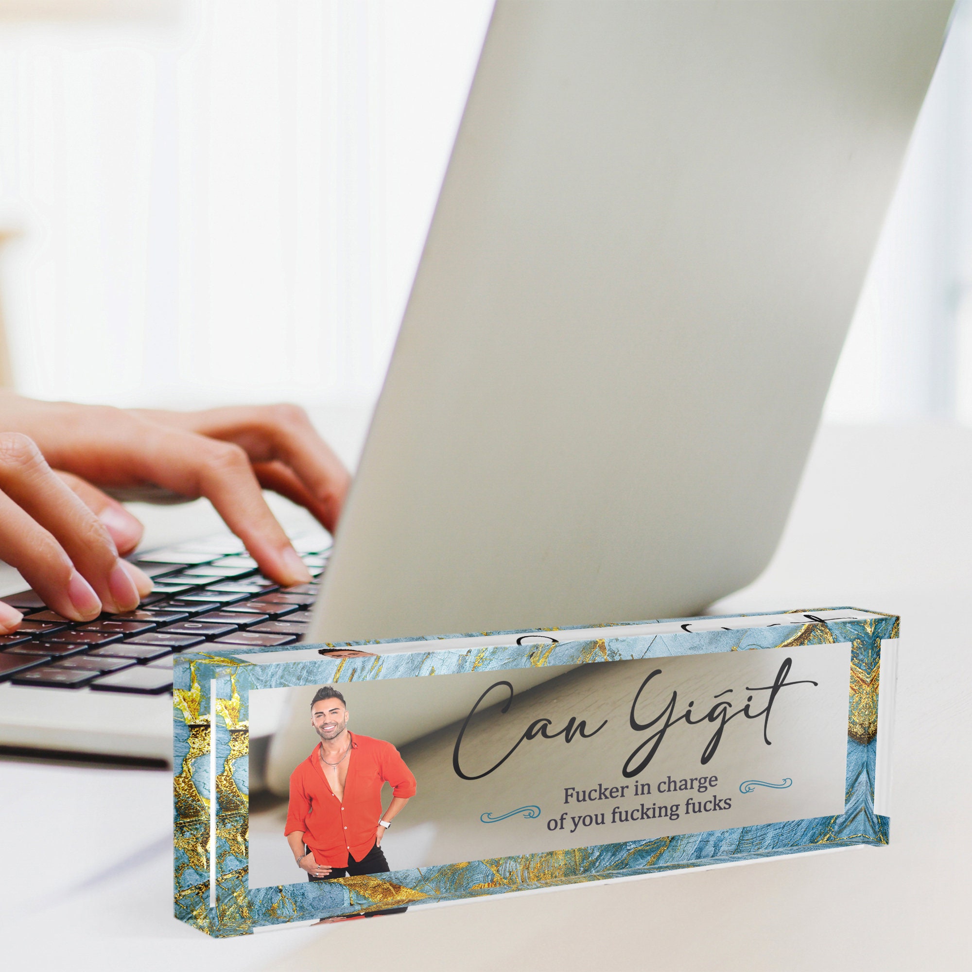 Custom Fcker in Charge Desk Name Plate Regalos de oficina Placa de ...