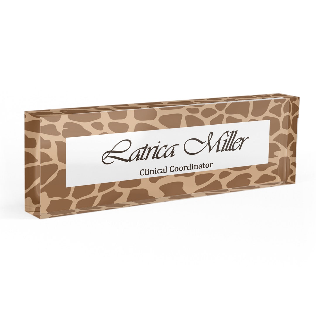 Cow Pattern Desk Name Plate Office Gifts Custom Personalized Desk Sign ...