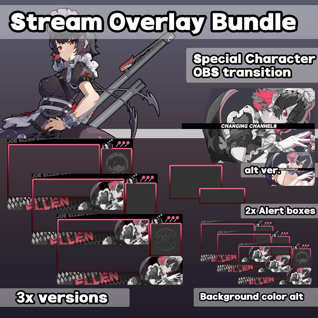 Ellen Joe Zenless Zone Zero Twitch Stream Overlay + OBS Stinger ...