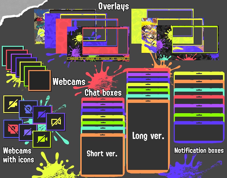 Splatoon 3 Overlays Bundle - Etsy