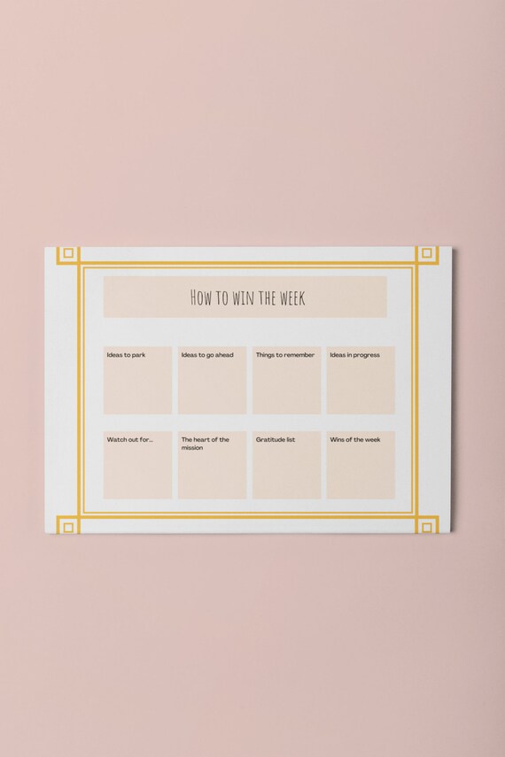 How to Win the Week Instant Download Digital Download - Etsy