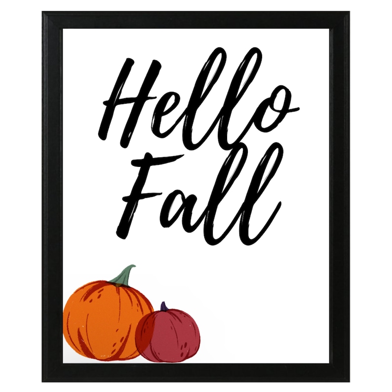 Hello Fall Sign | Fall Sign | Fall Printable | Fall Png | Printable ...