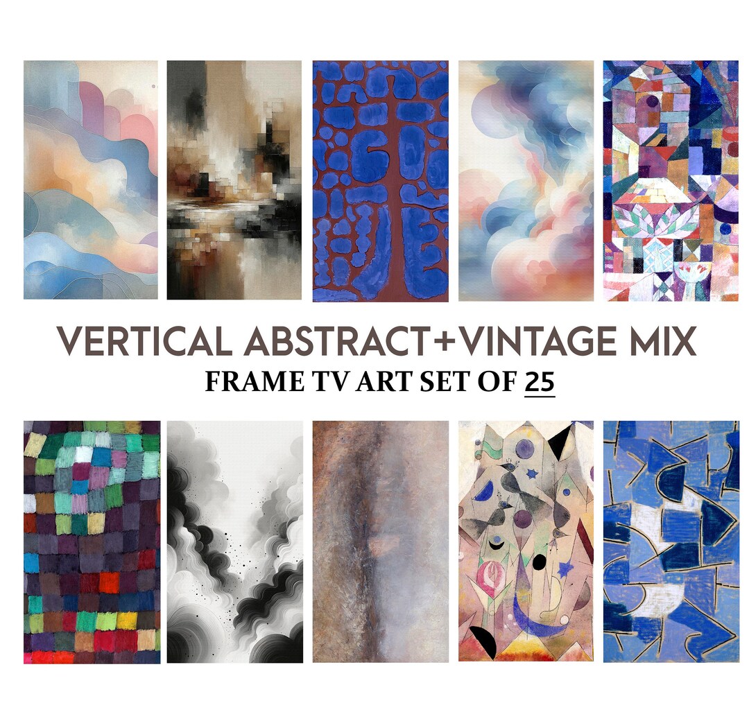 FRAME TV VERTICAL Abstract Art Set of 25, Abstract Modern Frame Tv ...