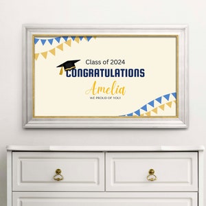 Custom Graduation TV Art, Congratulations Frame Tv Art, Class of 2024 ...