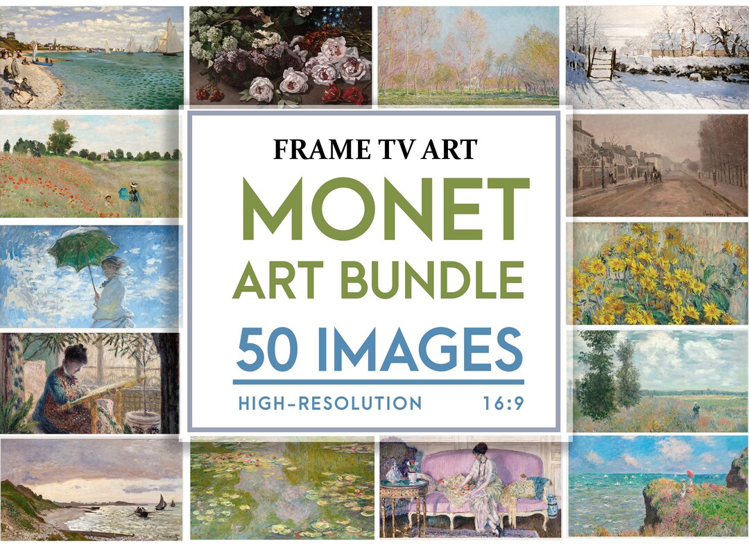 Samsung Frame TV Monet Art Bundle Set of 50, Monet Artworks Collection ...