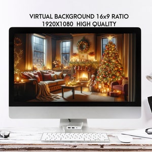 Christmas Zoom Background for Meetings, Cozy Winter Teams Background, Holiday Virtual Zoom ...