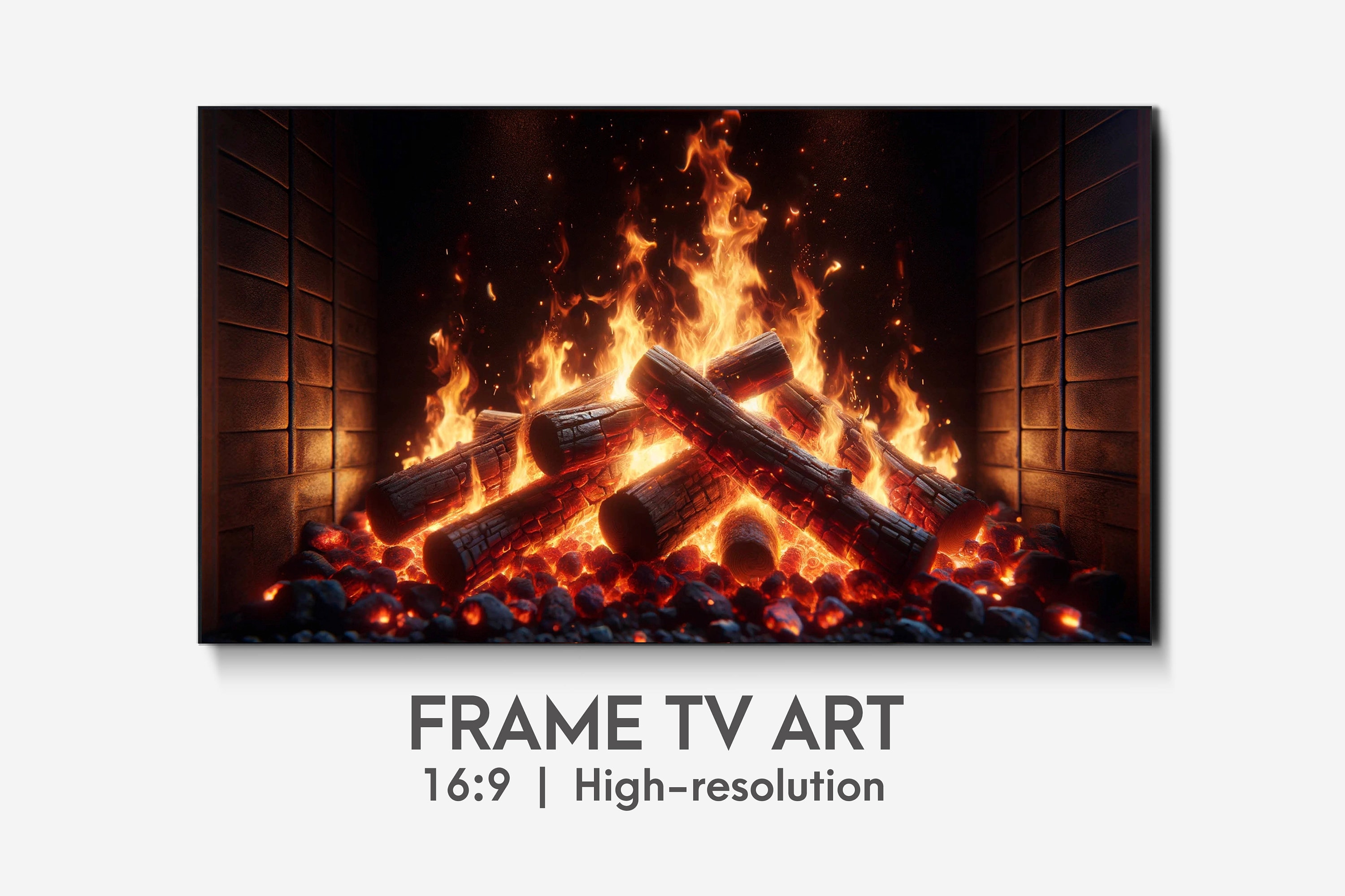 4k Samsung Frame TV Art Fireplace Photo , Cozy Fireplace Digital Tv Art ...