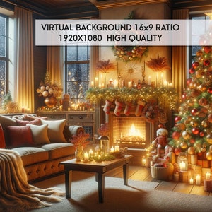 Christmas Zoom Background for Meetings, Cozy Winter Teams Background, Holiday Virtual Zoom ...