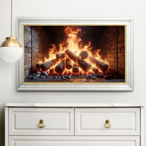 4k Samsung Frame TV Art Fireplace Photo , Cozy Fireplace Digital Tv Art ...