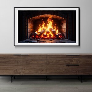 4k Samsung Frame TV Art Fireplace Photo , Cozy Fireplace Digital Tv Art ...