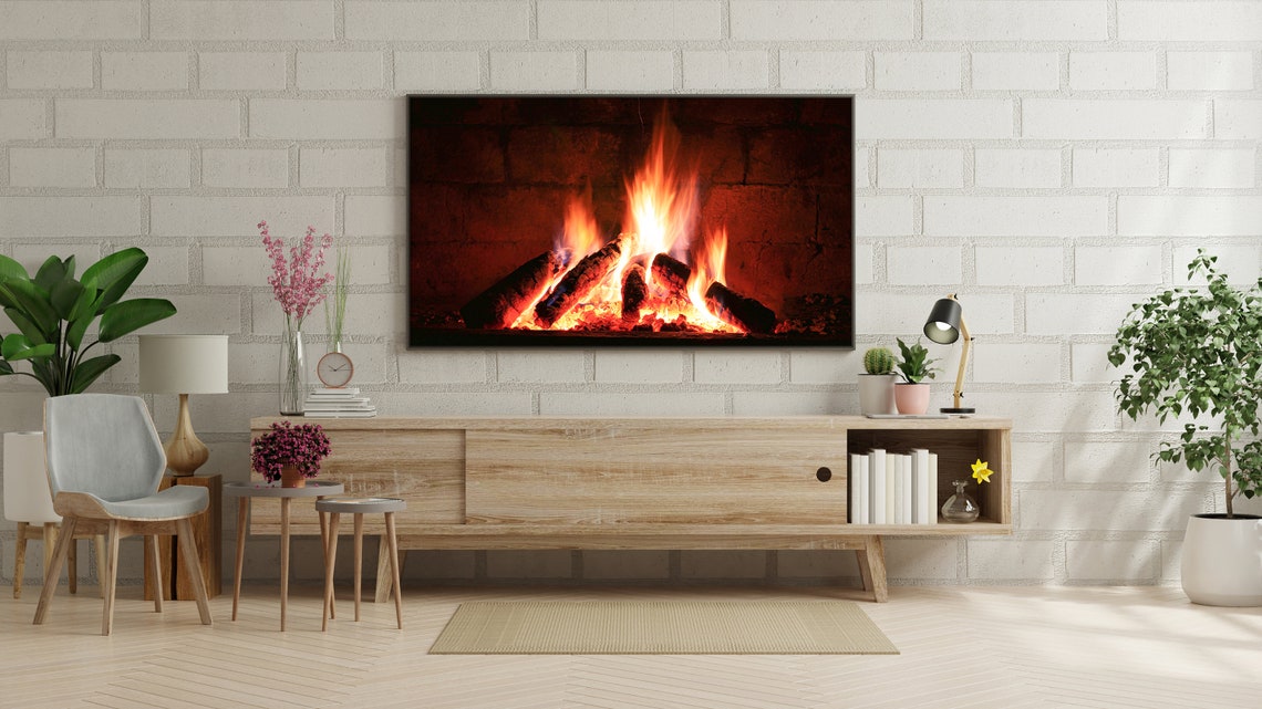 4k Samsung Frame TV Art Fireplace Photo , Cozy Fireplace Digital Tv Art ...