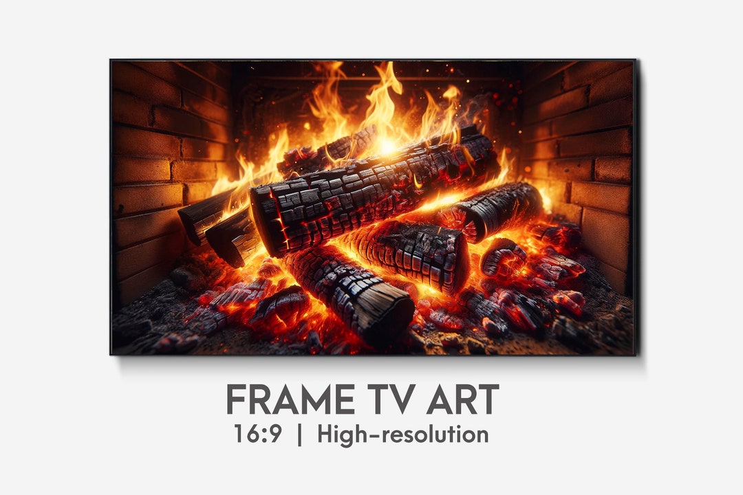 4k Samsung Frame TV Art Fireplace Photo , Cozy Fireplace Digital Tv Art ...