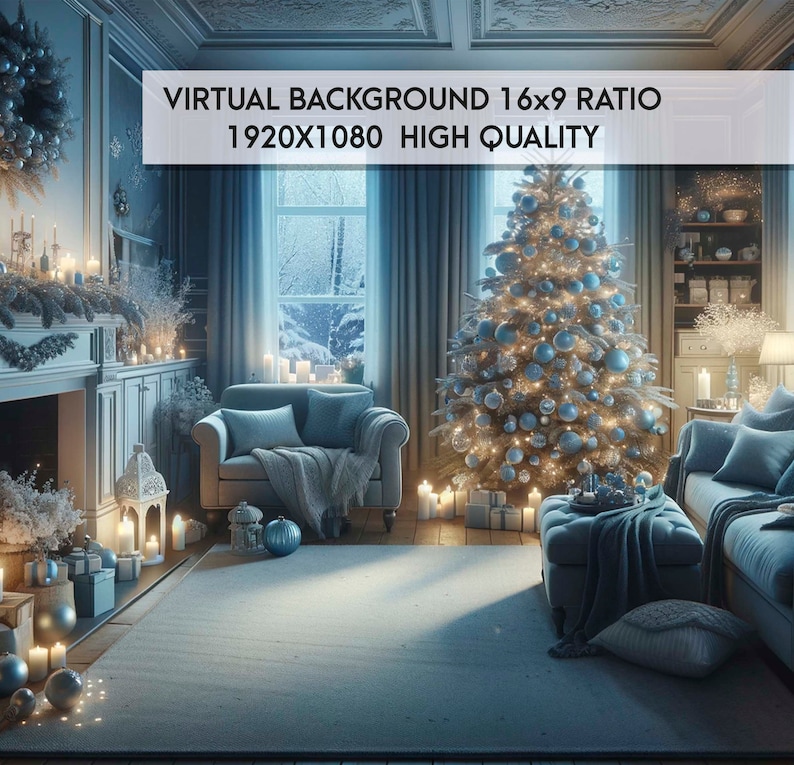 Christmas Zoom Background for Meetings, Cozy Winter Teams Background, Holiday Virtual Zoom ...