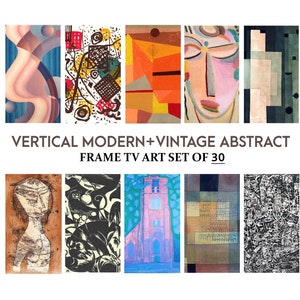 FRAME TV VERTICAL Modern Vintage Set of 30, Abstract Modern Frame Tv ...