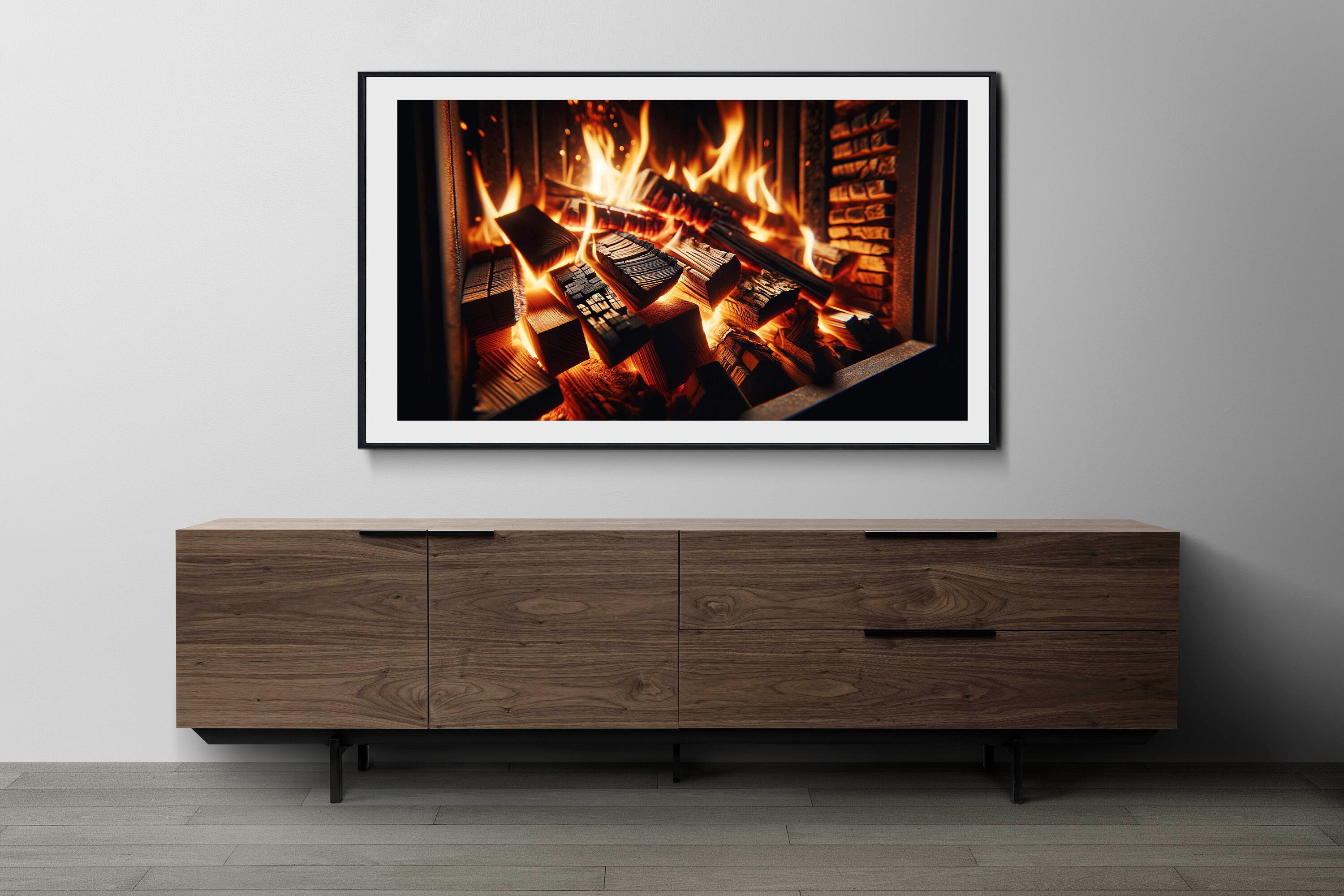 4k Samsung Frame TV Art Fireplace Photo , Cozy Fireplace Digital Tv Art ...