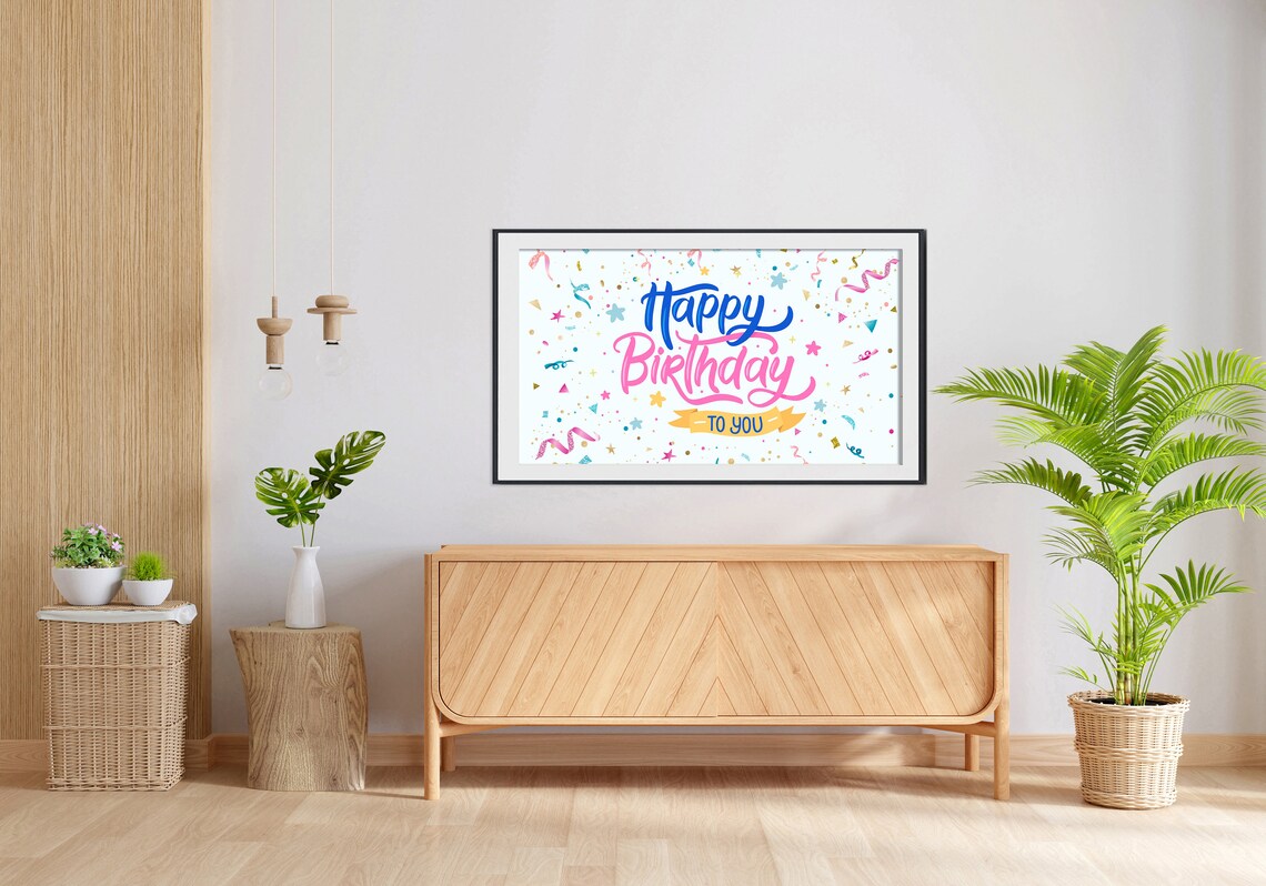 Samsung Frame Tv Happy Birthday to You Art , Handwrite Calligraphy ...