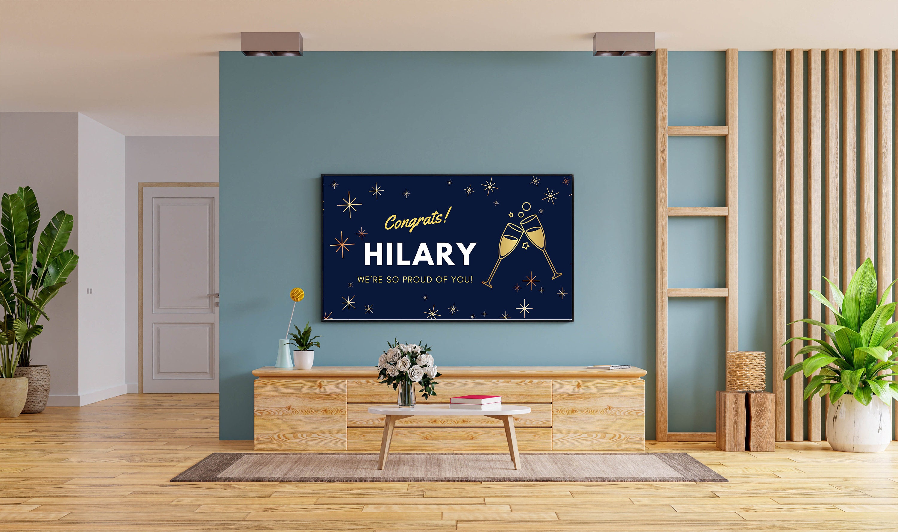 Custom Congratulations Frame Tv Art, Graduation Celebration Party Art ...