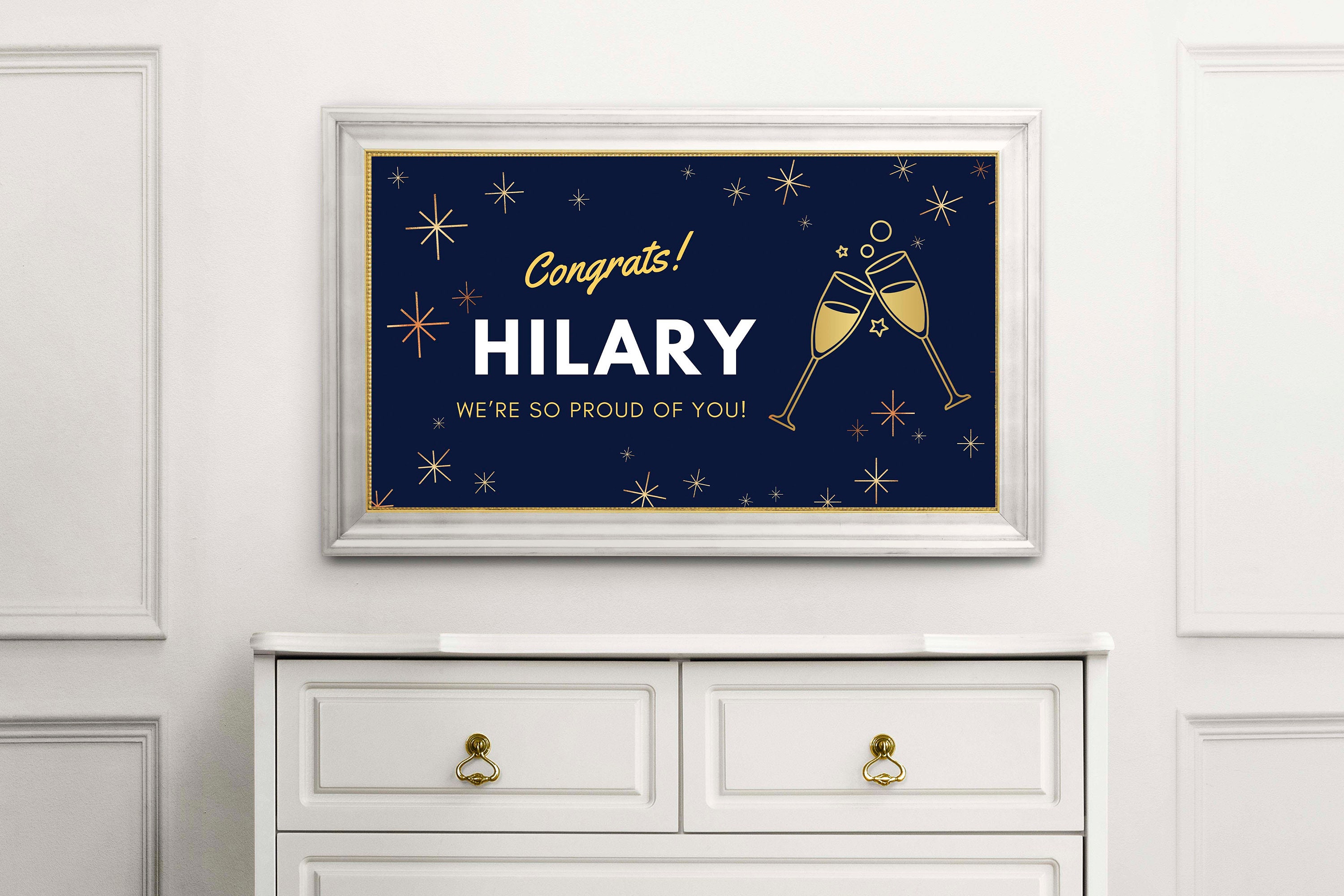 Custom Congratulations Frame Tv Art, Graduation Celebration Party Art ...