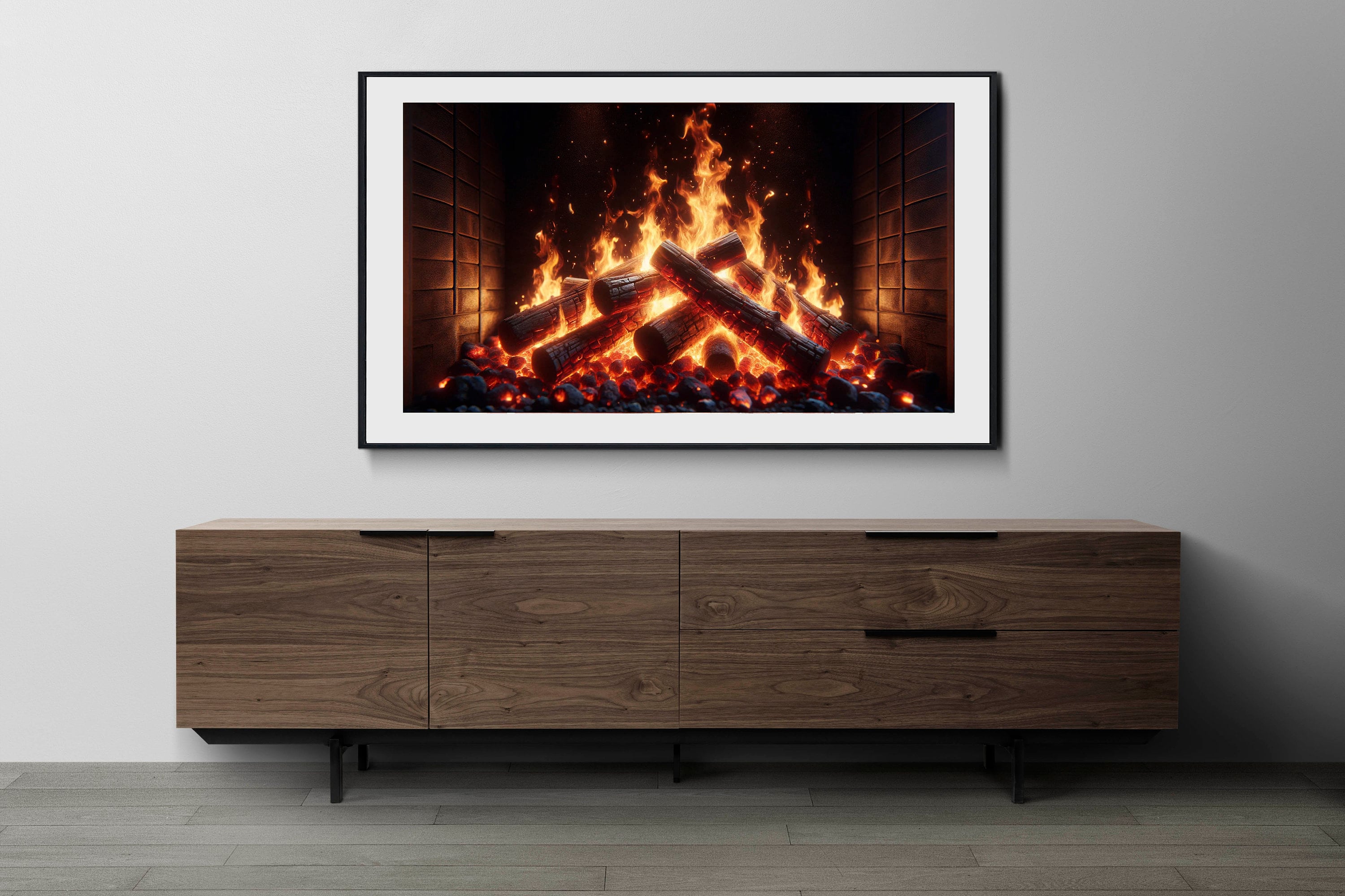 4k Samsung Frame TV Art Fireplace Photo , Cozy Fireplace Digital Tv Art ...