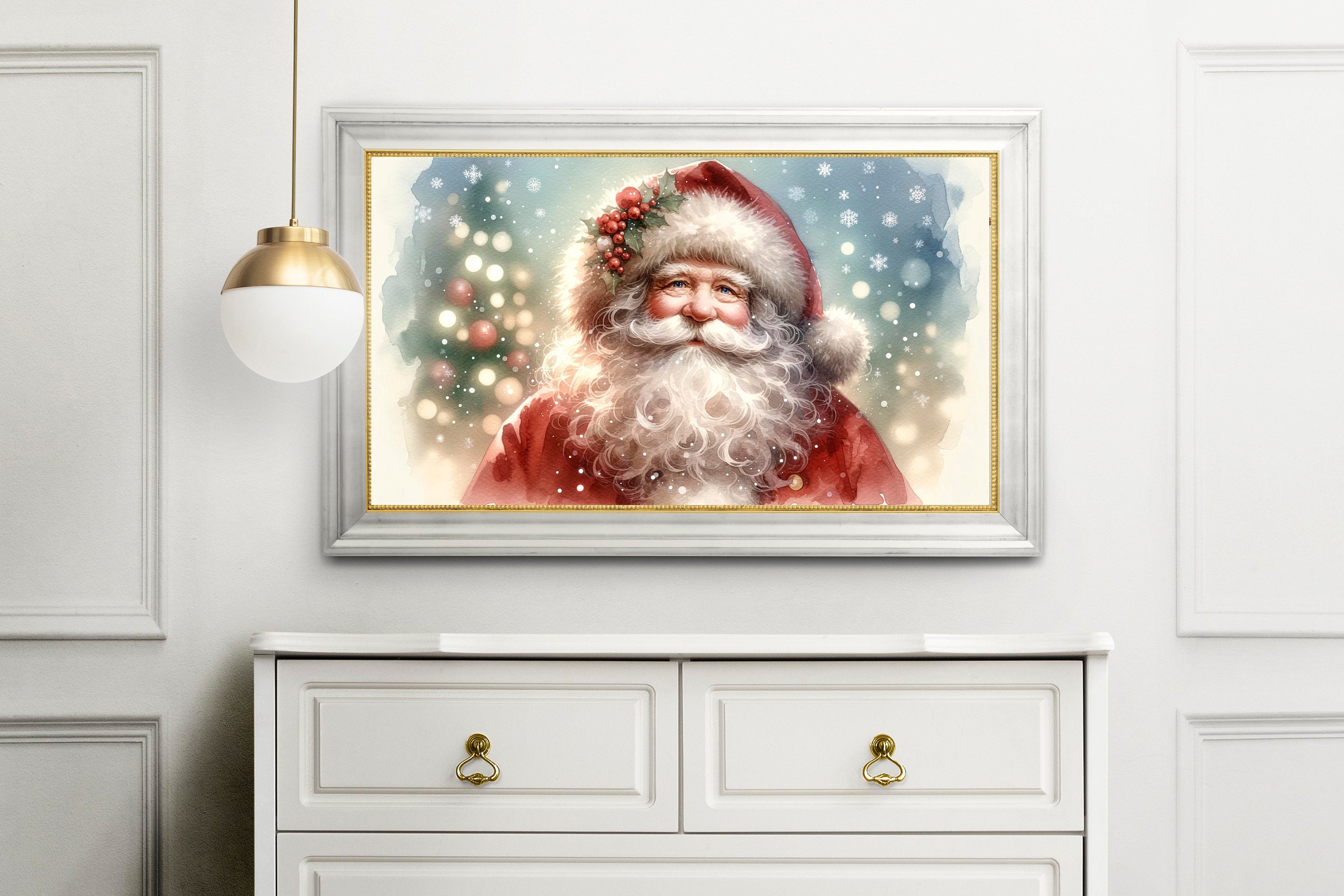 Santa Claus Art for Samsung Frame TV Art 4k Christmas Frame - Etsy