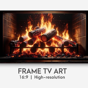 4k Samsung Frame TV Art Fireplace Photo , Cozy Fireplace Digital Tv Art ...
