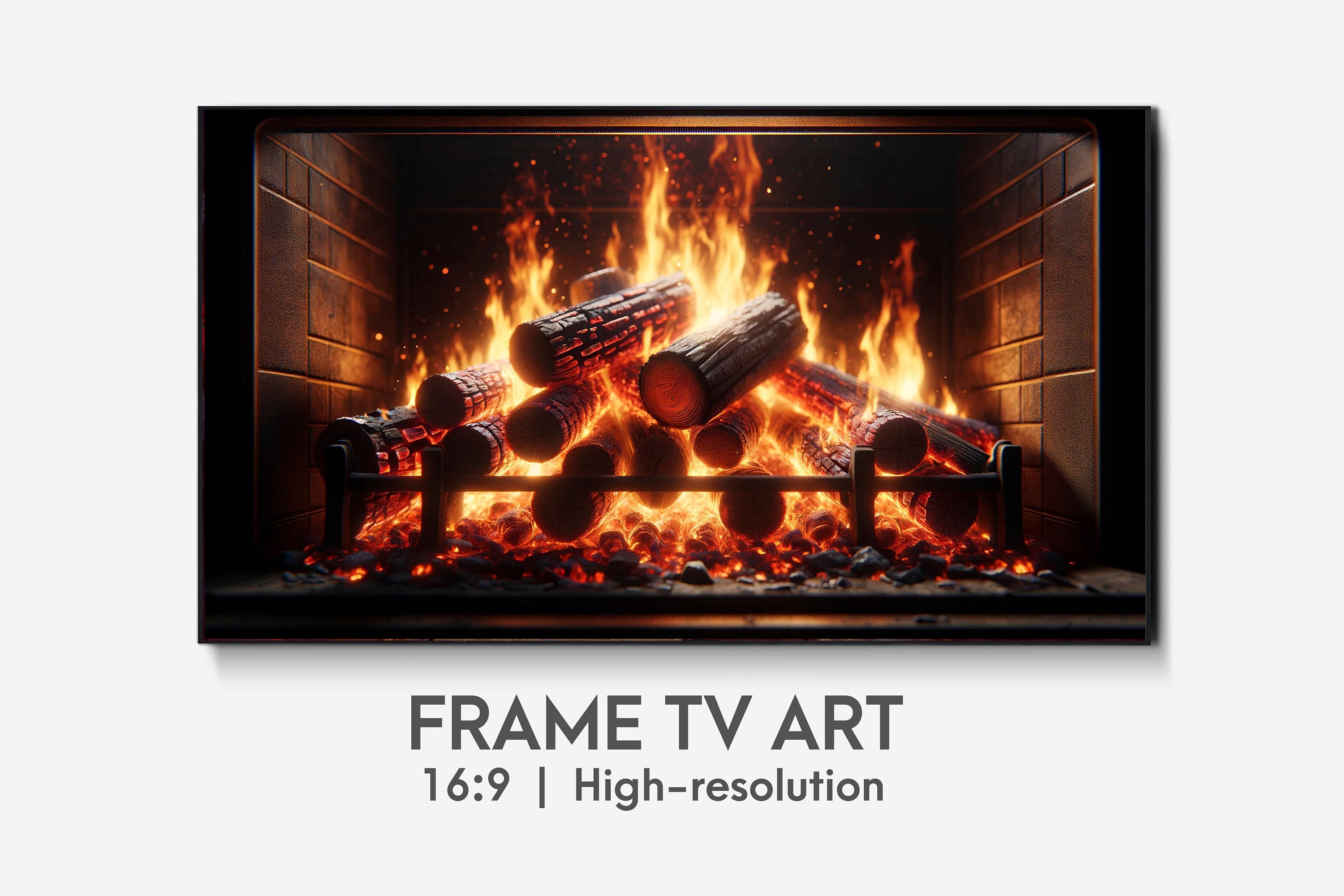 4k Samsung Frame TV Art Fireplace Photo , Cozy Fireplace Digital Tv Art ...