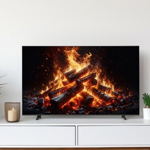 4k Samsung Frame TV Art Fireplace Photo , Cozy Fireplace Digital Tv Art ...