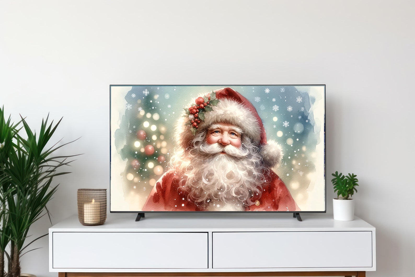 Santa Claus Art for Samsung Frame TV Art 4k Christmas Frame - Etsy