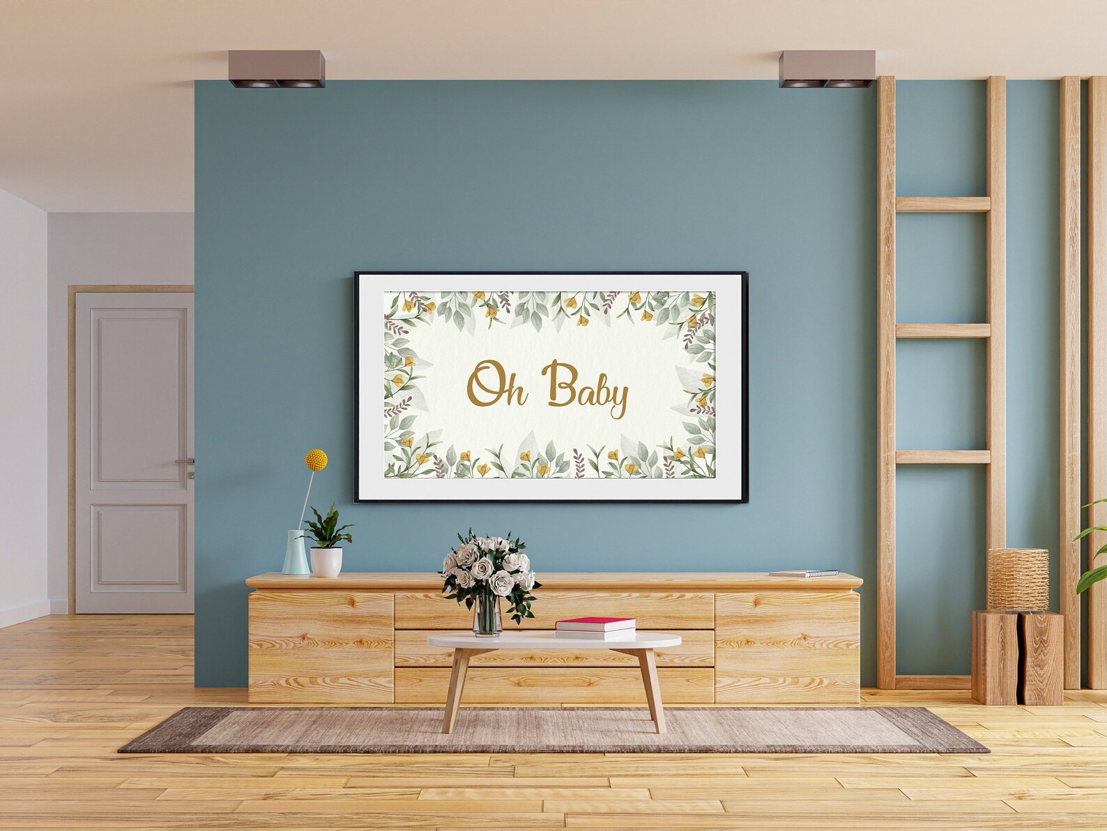 Samsung Frame Tv Baby Shower Oh Baby Art, Oh Baby Tv Art Baby Shower Decor, Baby Shower Party ...