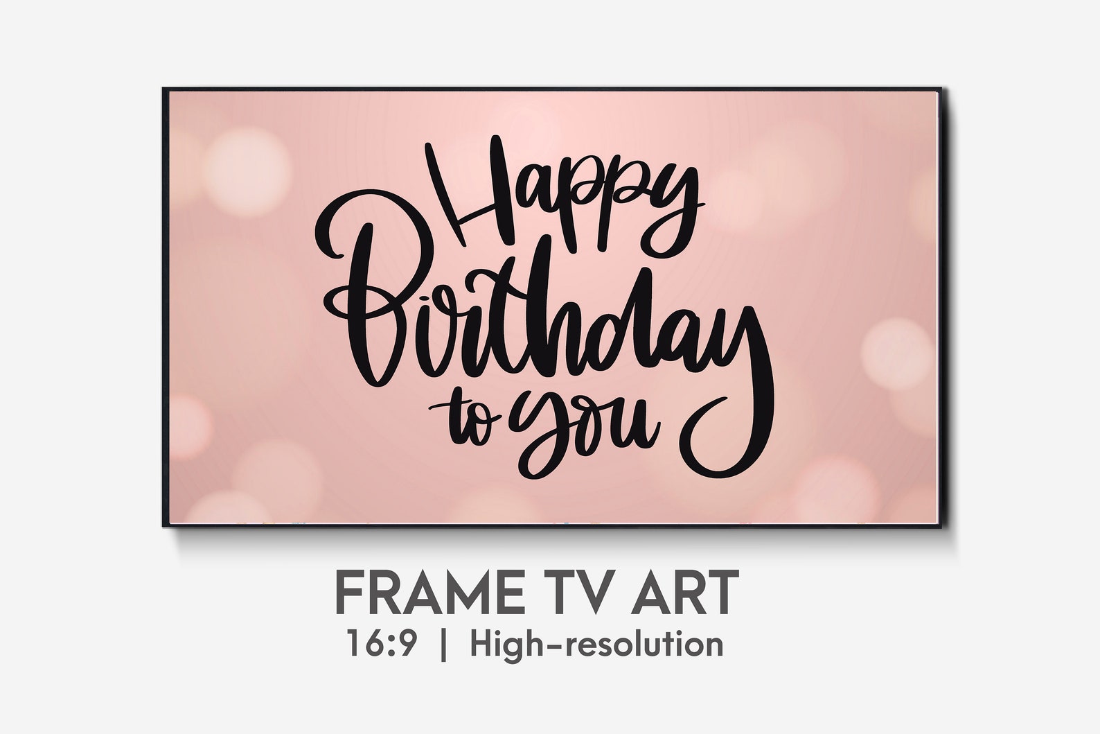 Samsung Frame Tv Happy Birthday Pink, Smart Tv Happy Birthday Art ...
