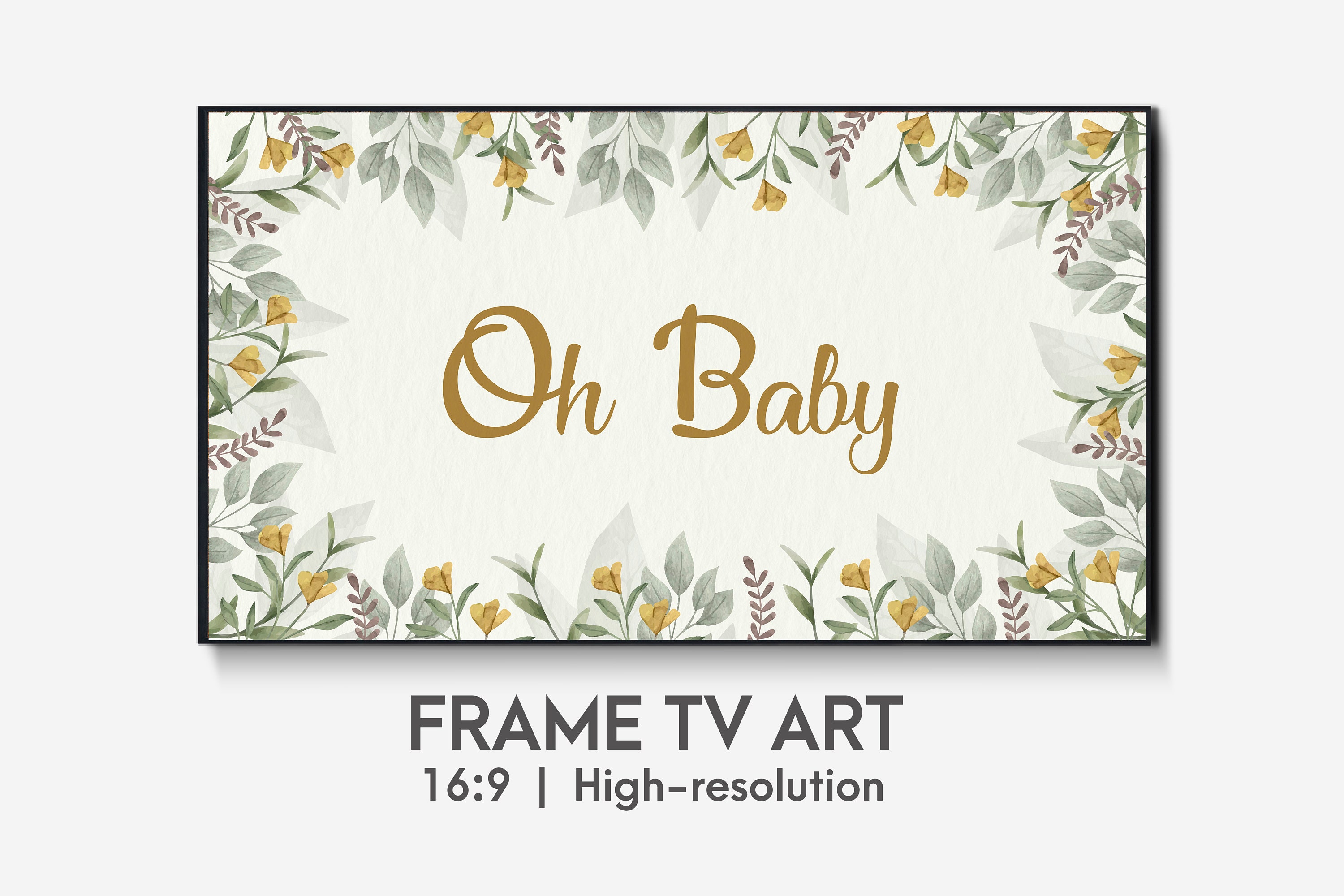 Samsung Frame Tv Baby Shower Oh Baby Art, Oh Baby Tv Art Baby Shower Decor, Baby Shower Party ...