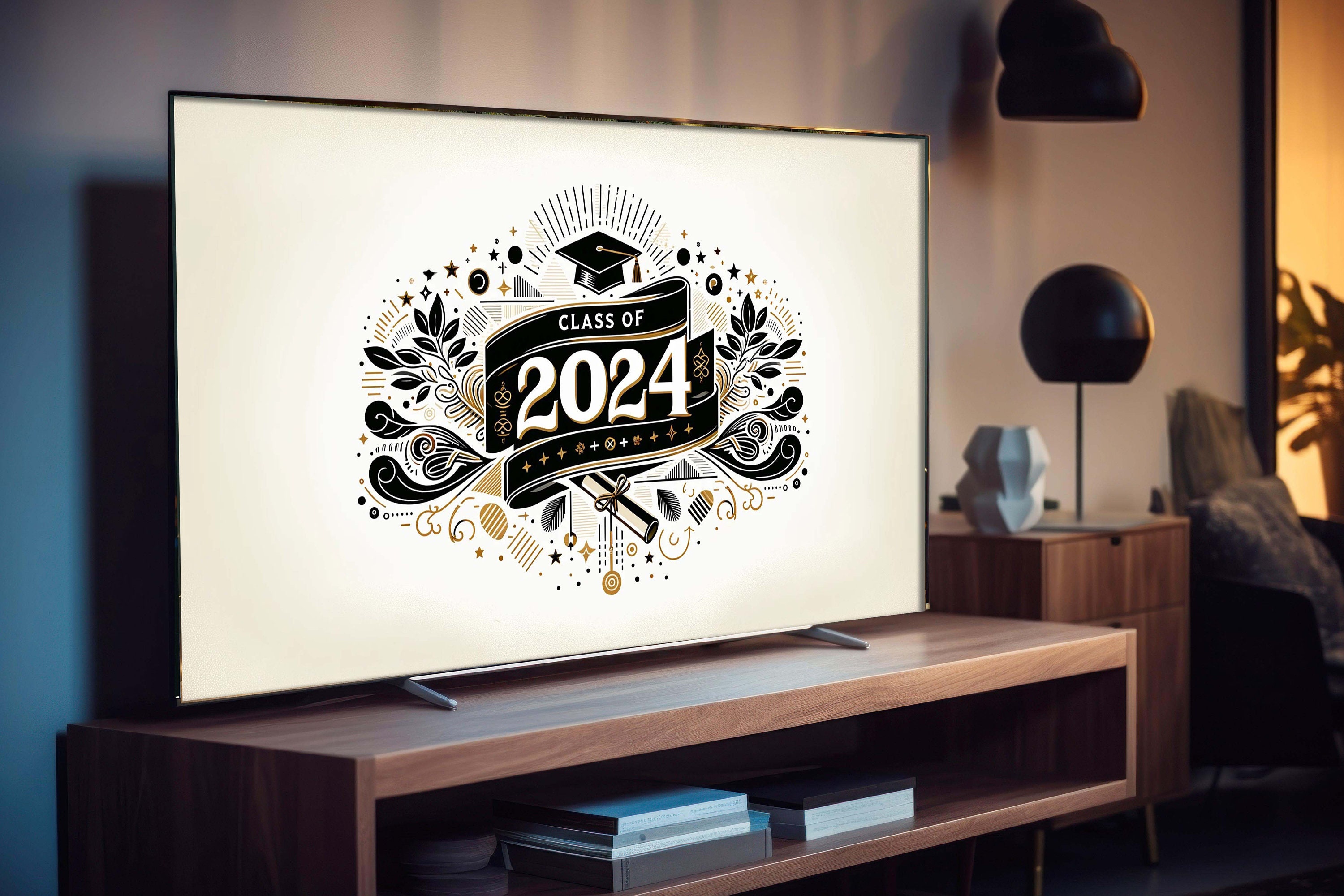 Class of 2024 Frame TV Art, Graduation TV Art, Graduation Party Decor ...