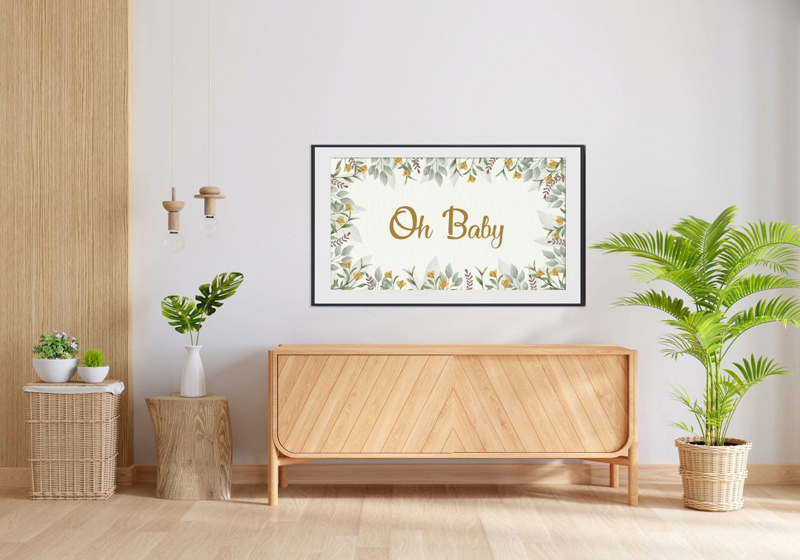 Samsung Frame Tv Baby Shower Oh Baby Art, Oh Baby Tv Art Baby Shower Decor, Baby Shower Party ...
