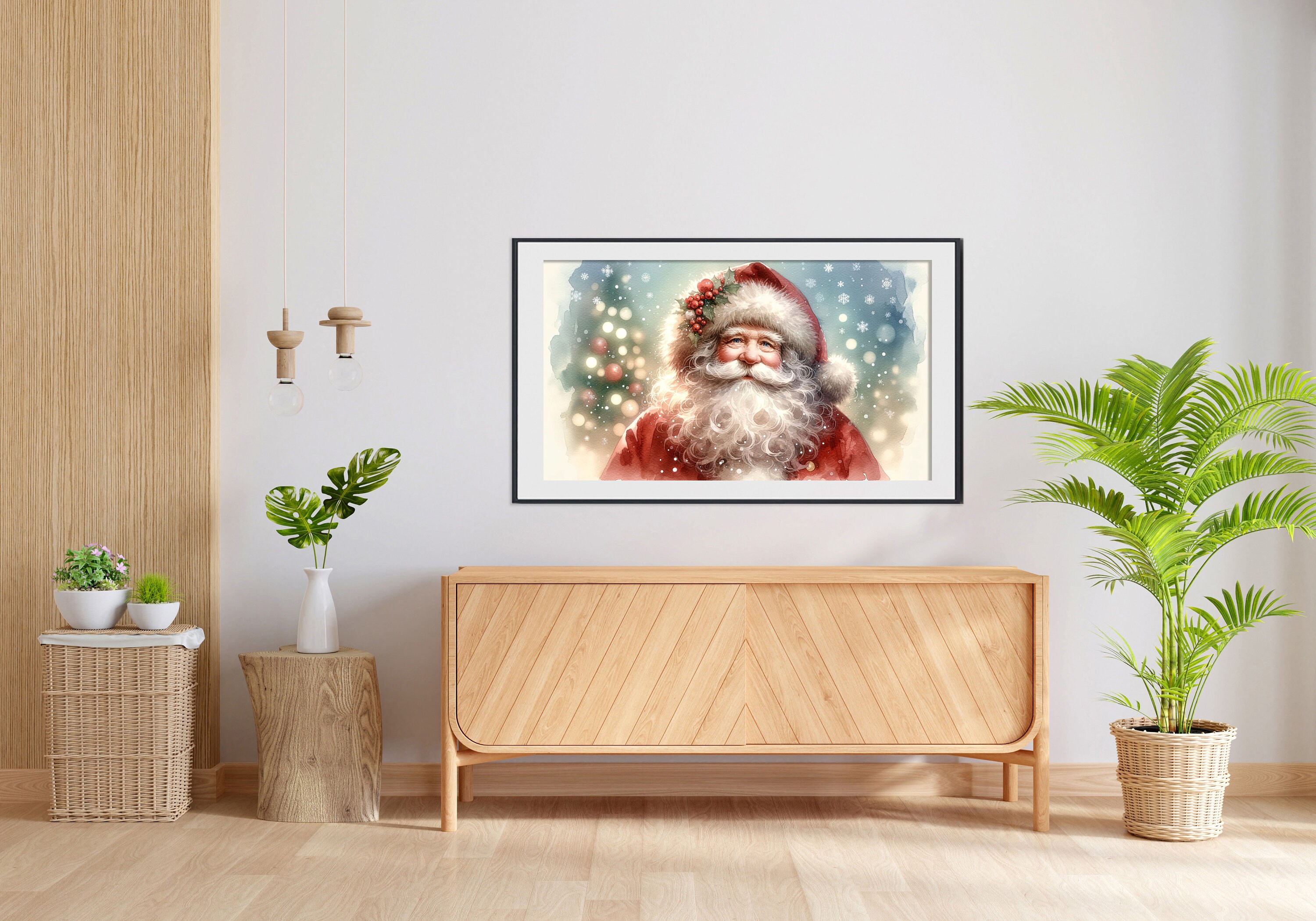 Santa Claus Art for Samsung Frame TV Art 4k Christmas Frame - Etsy