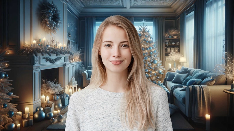 Christmas Zoom Background for Meetings, Cozy Winter Teams Background ...