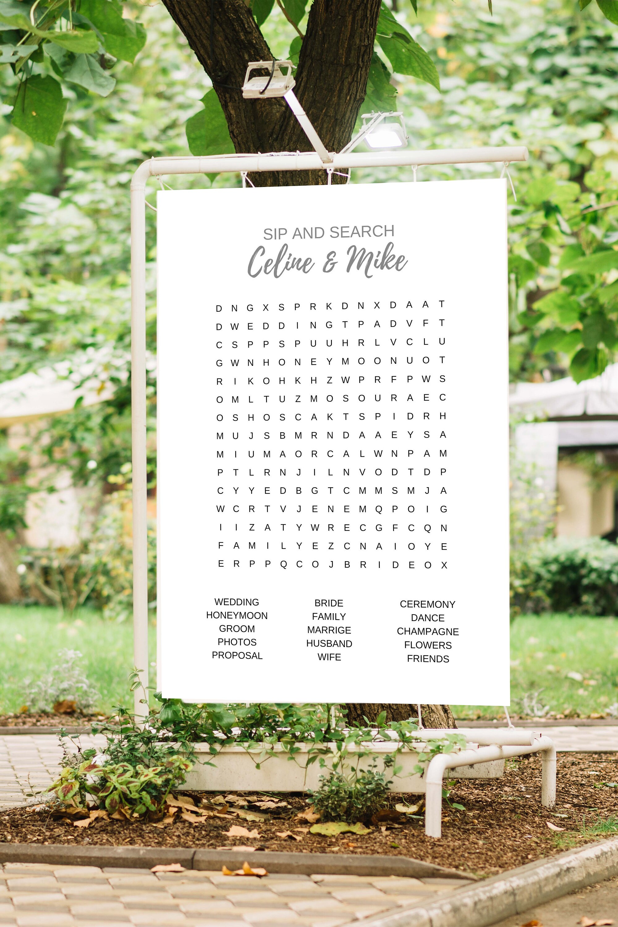 Personalized Wedding Word Search Puzzle, Sip and Search, Lawn Games ...