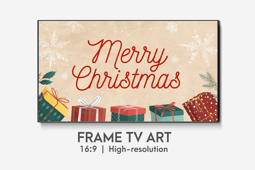 Merry Christmas Sign Samsung Frame TV Art , Digital Download - Etsy