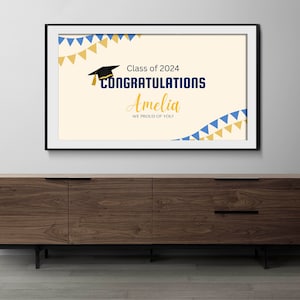 Custom Graduation TV Art, Congratulations Frame Tv Art, Class of 2024 ...