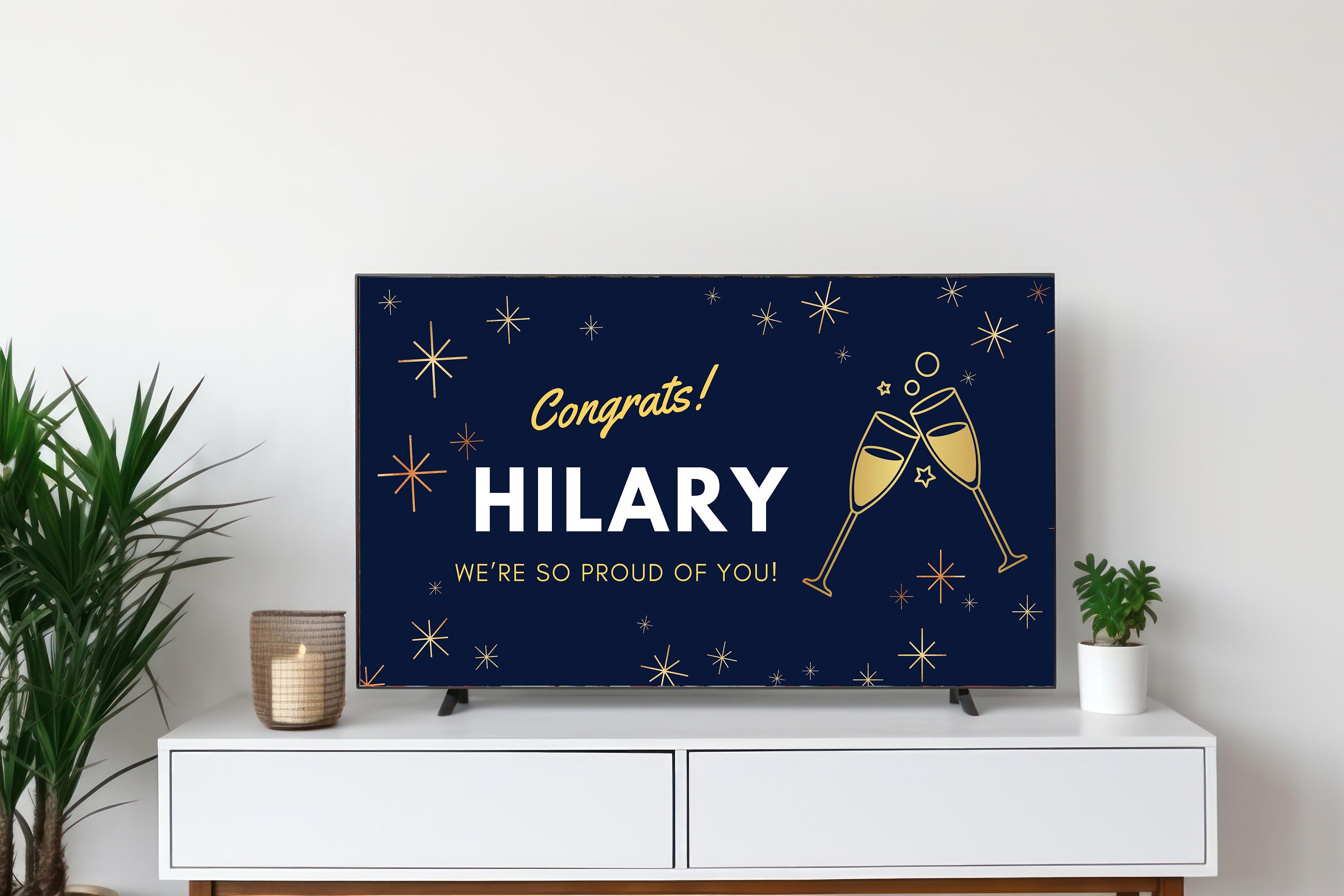 Custom Congratulations Frame Tv Art, Graduation Celebration Party Art ...