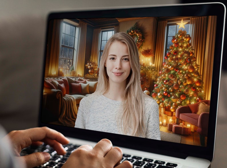 Christmas Zoom Background for Meetings, Cozy Winter Teams Background, Holiday Virtual Zoom ...