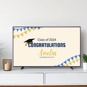 Custom Graduation TV Art, Congratulations Frame Tv Art, Class of 2024 ...